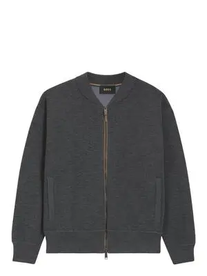 BOSS Wool-blend Relaxed Fit Bomber Jacket - Grey