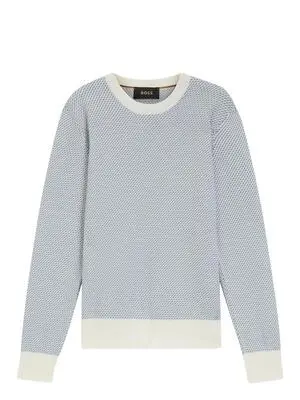 BOSS Silk-cotton Jacquard Sweater - White