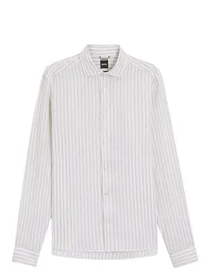 BOSS Linen Stripe Shirt - Beige