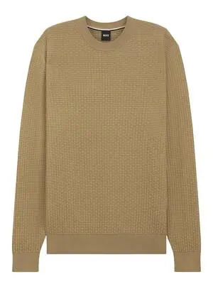 BOSS Cotton Textured Sweater - Beige