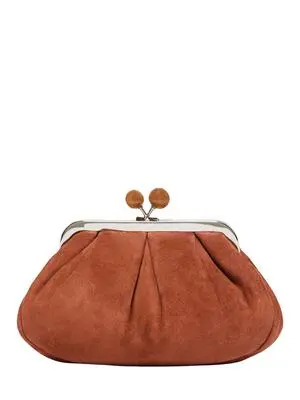 Max Mara Suede Leather Pasticcino Clutch - Brown