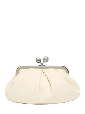 Max Mara Lambskin Pasticcino Clutch - White