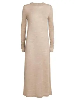 LAUREN MANOOGIAN Baby Alpaca-mulberry Silk Maxi Dress - Beige