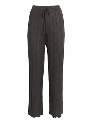 LAUREN MANOOGIAN Alpaca-silk-wool Plissé Wide-leg Trousers - Black