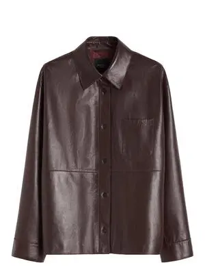 Max Mara Nappa Leather Shirt Jacket - Red