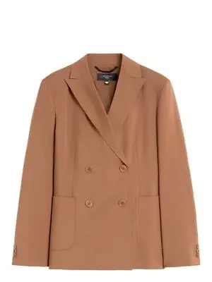 Max Mara Virgin Wool Double-breasted Blazer - Brown