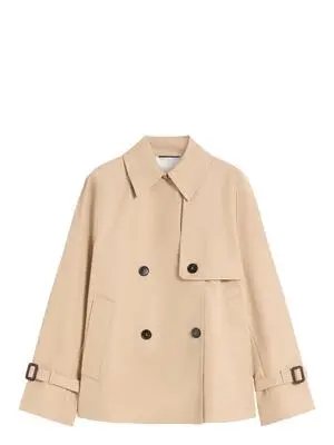 Max Mara Gabardine Cropped Trench Coat - Beige
