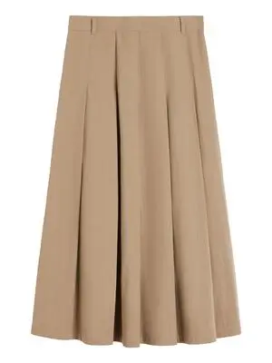 MAX MARA Gabardine Pleated Maxi Skirt