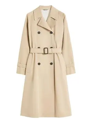 Max Mara Cotton Printed Trench Coat - Purple