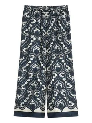 Max Mara Silk Ankle-length Trousers - Blue