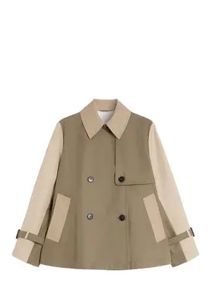 Max Mara Gabardine Cropped Trench Coat - Brown
