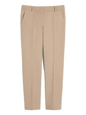 Max Mara Stretch-cotton Ankle-length Trousers - Beige