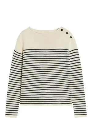 Max Mara Cotton-blend Striped Sweater - Blue