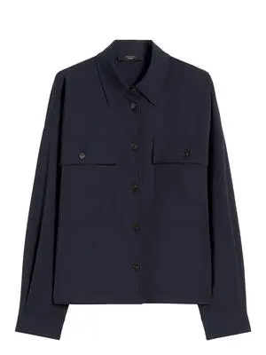 Max Mara Virgin Wool Overshirt - Blue
