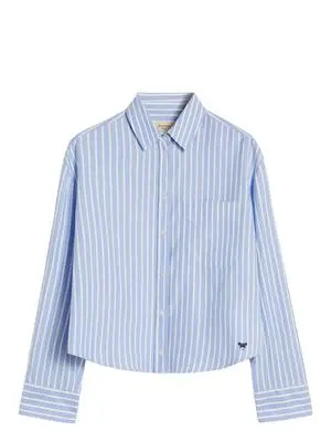 Max Mara Striped Cotton Oxford Shirt - Blue