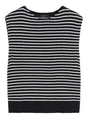 Max Mara Cotton-blend Stripe Sweater Vest - Blue