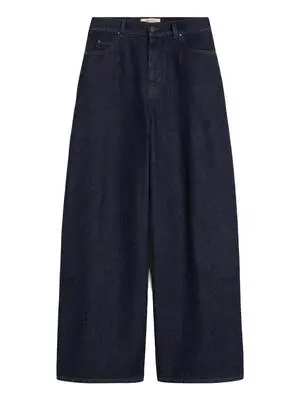Max Mara Cotton Wide-leg High-rise Jeans - Blue