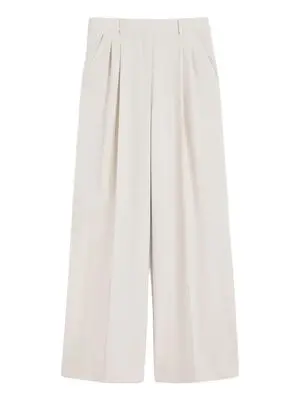 Max Mara Virgin Wool Wide-leg Trousers - White