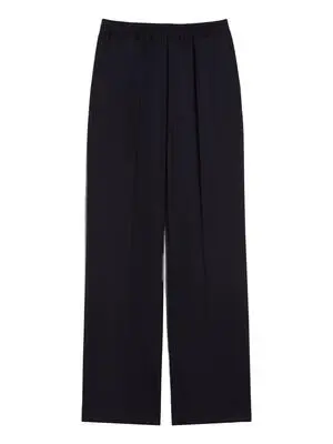 Max Mara Virgin Wool Straight-leg Trousers - Blue