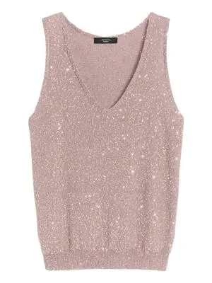 Max Mara Knitted Sequin-detail Sweater Vest - Pink