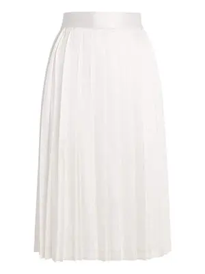 LAURA PITHARAS Silk Pleated Midi Skirt - Ivory