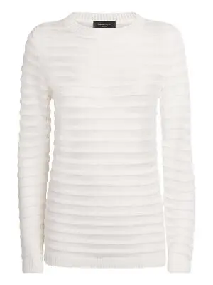 Fabiana Filippi Cotton-blend Striped Sweater - White