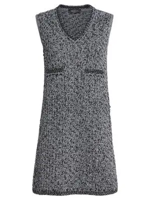 Fabiana Filippi Embellished Tweed Mini Dress - Navy
