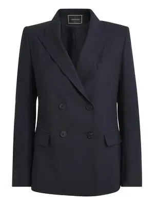 Fabiana Filippi Wool-blend Double-breasted Blazer - Navy