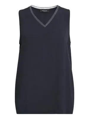 Fabiana Filippi Embellished Crepe Tank Top - Navy