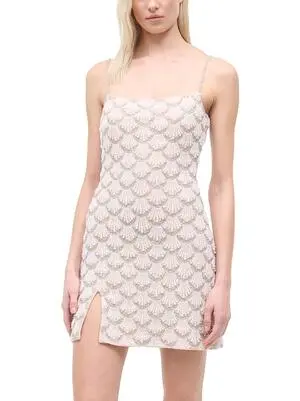 STAUD Las Palmas Beaded Mini Dress