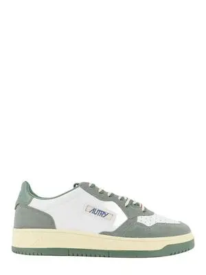 AUTRY Medalist Low Leather And Suede Sneakers - Green