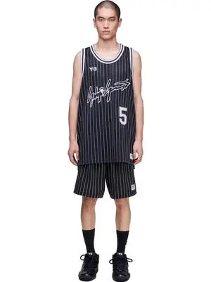 Adidas Y-3 Mesh Pinstripe Shorts - Black