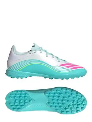 Adidas F50 Messi League Turf Football Shoes - Cloud White / Lucid Pink / Flash Aqua