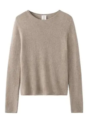 Almada Label Cashmere Crewneck Sweater - Nougat