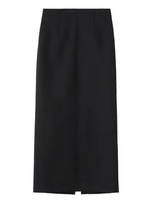Almada Label Ankle-length Column Skirt - Black