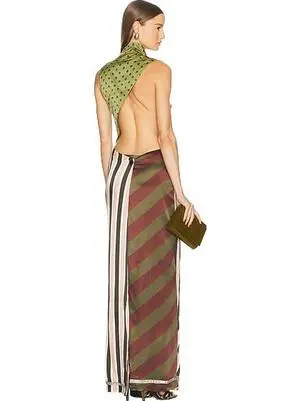 JEAN PAUL GAULTIER Patchwork Long Sleeveless Dress - Multicolor