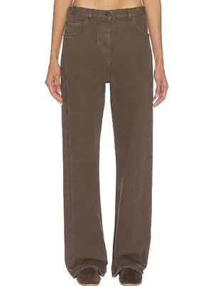 THE ROW Finbar Relaxed Leg Jeans - Brown Grey