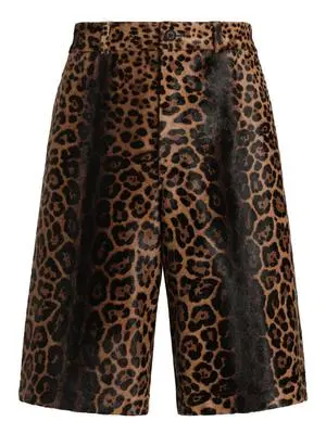 Dolce & Gabbana Leopard-print Calfskin Trousers - Multicolor
