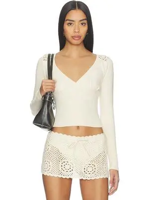 Frankies Bikinis Cloud Knit Long Sleeve Shirt - Bunny