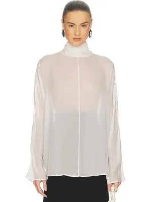 HELSA Dolman Popover Top In Cupro - Ivory