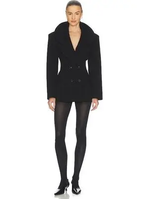 HELSA The Rampling Blazer In Thick Crepe - Black