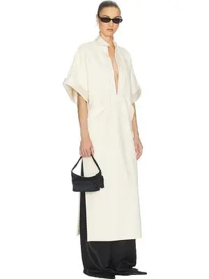 HELSA The Magda Dress In Thick Crepe - Ivory
