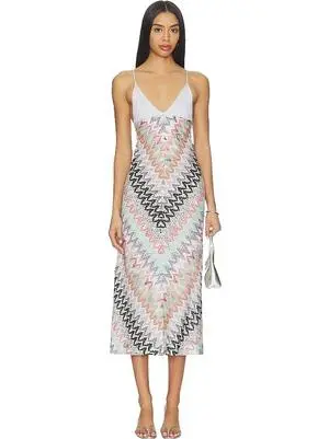 Missoni Sleeveless Long Dress - White  Pink & Light Blue Tones