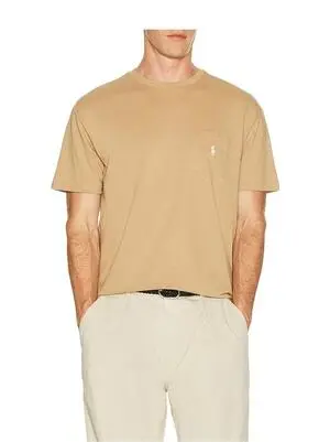 Polo Ralph Lauren Short Sleeve Crewneck Pocket Tee In Tan - Cafe Tan