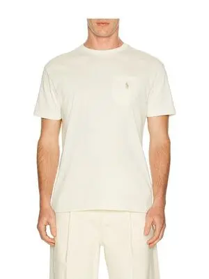 Polo Ralph Lauren Short Sleeve Crewneck Pocket In Cream - Parchment Cream