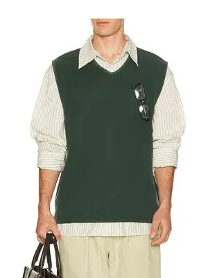 KAPPY DESIGN Woven Cotton Vest - Green