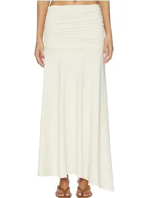 Susana Monaco Gathered Asymmetric Hem Skirt - Buttermilk