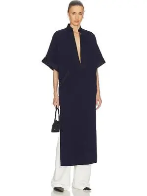 HELSA The Magda Dress In Thick Crepe - Navy