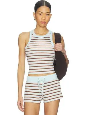 Frankies Bikinis Emma Thermal Tank Top - Verona Stripe