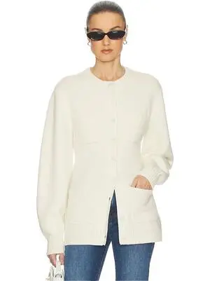 HELSA Devika Wool Cashmere Cardigan - Cream